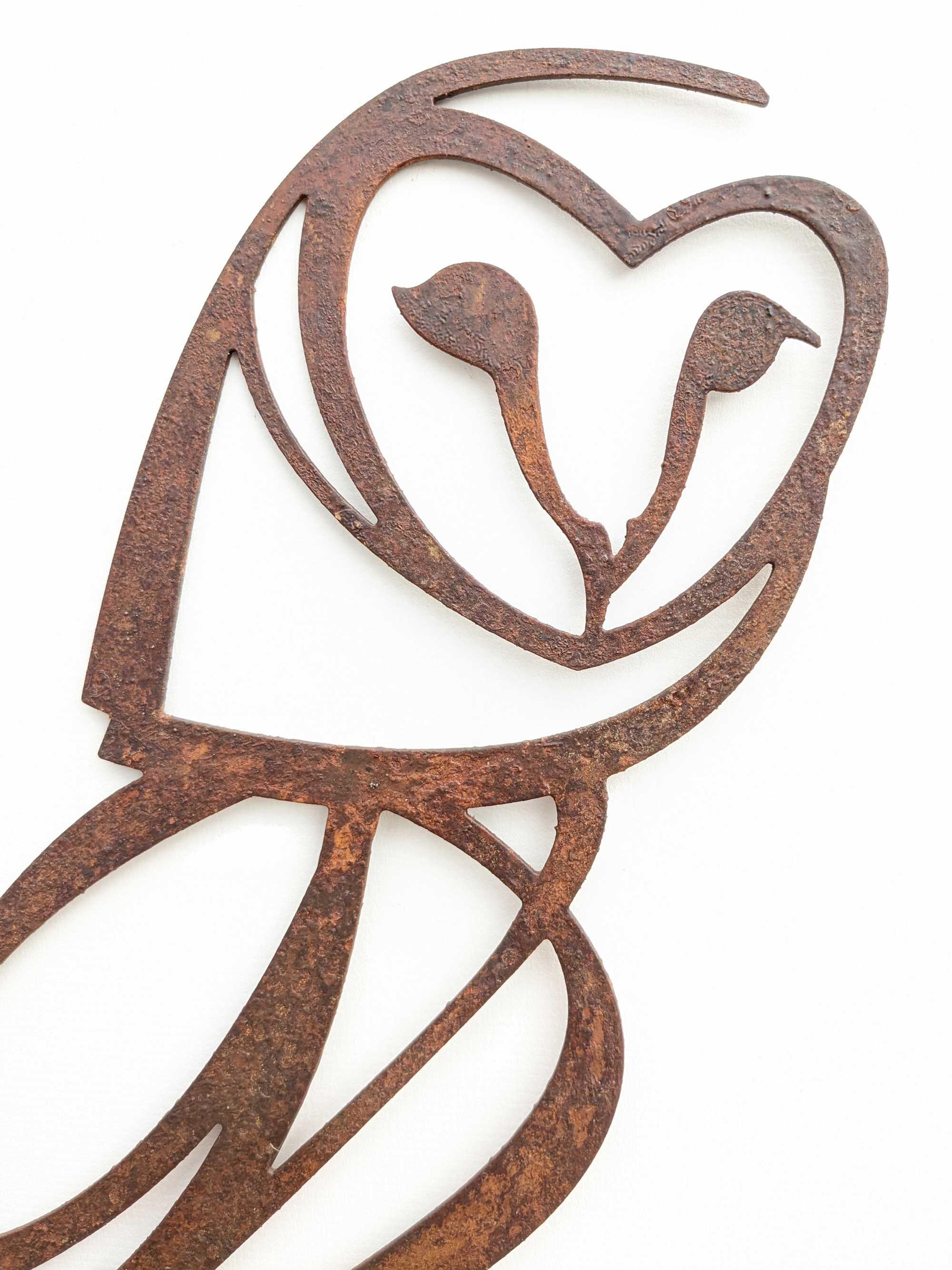 Barn Owl Metal Wall Art, Metal Wall Hanging, Garden Art, Gift - Etsy