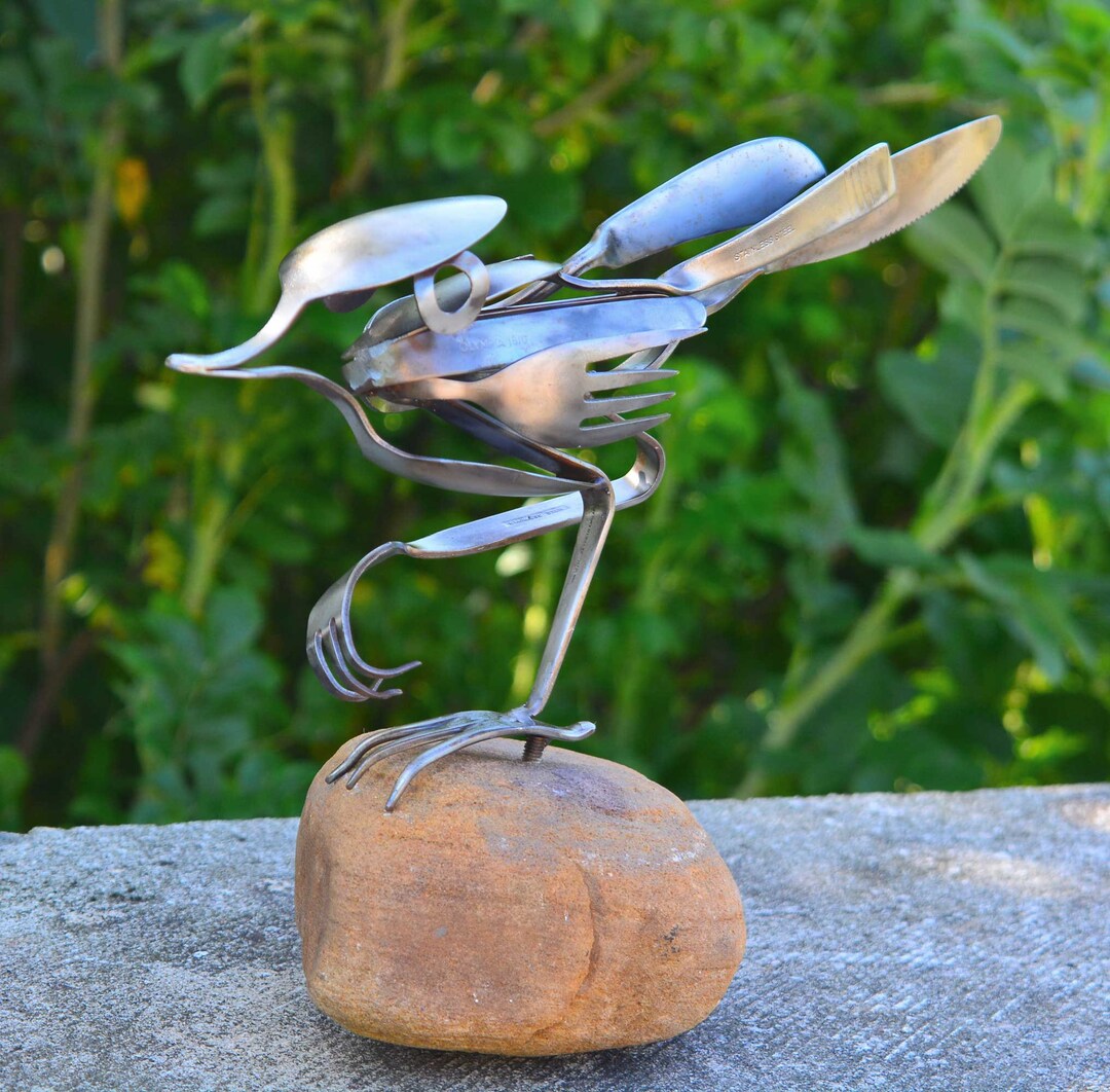 Upcycled Metal Garden Bird Sculpture 'geoffrey' - Etsy