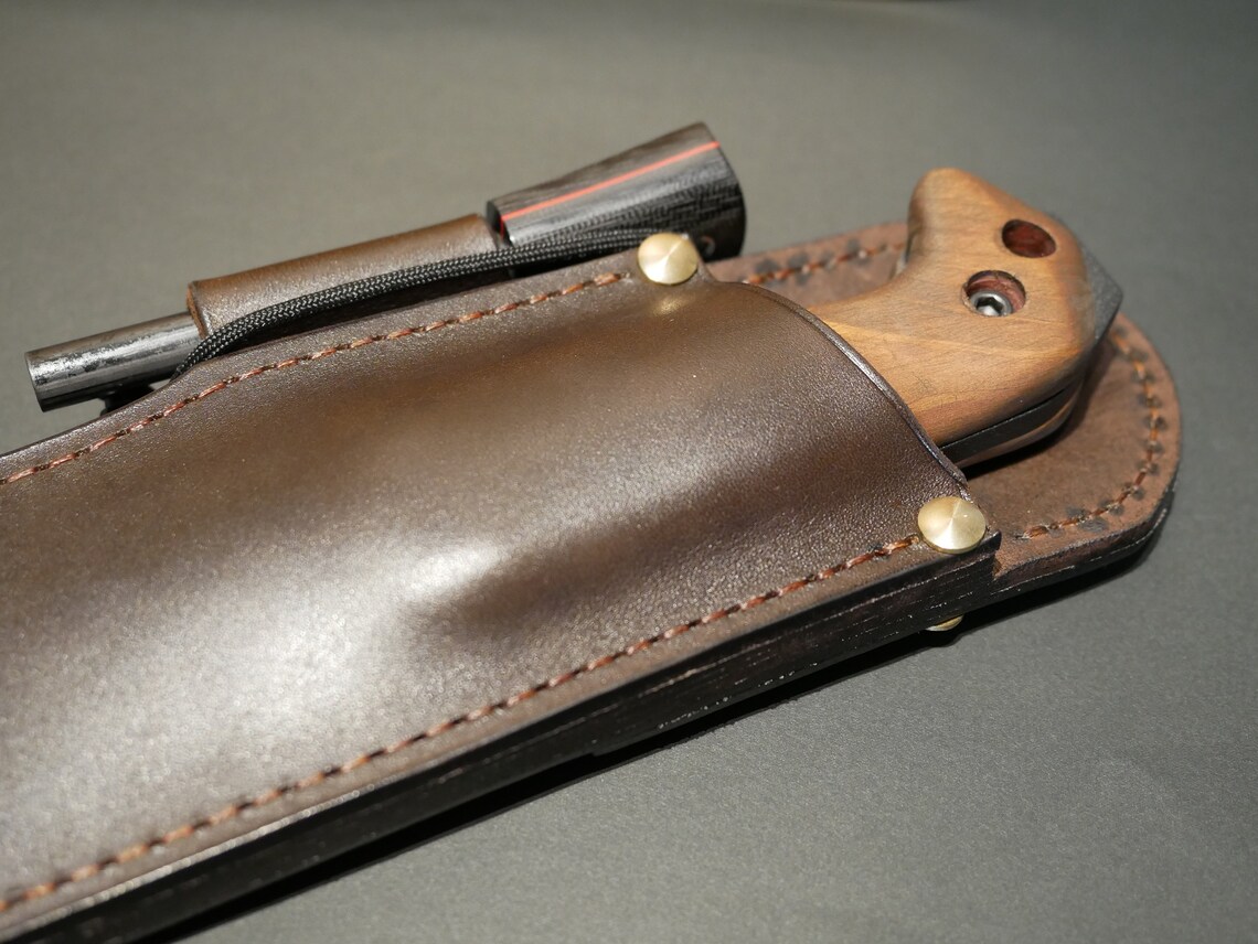 Bushcraft Leather Sheath for KA-BAR BK2, Dark Brown - Etsy