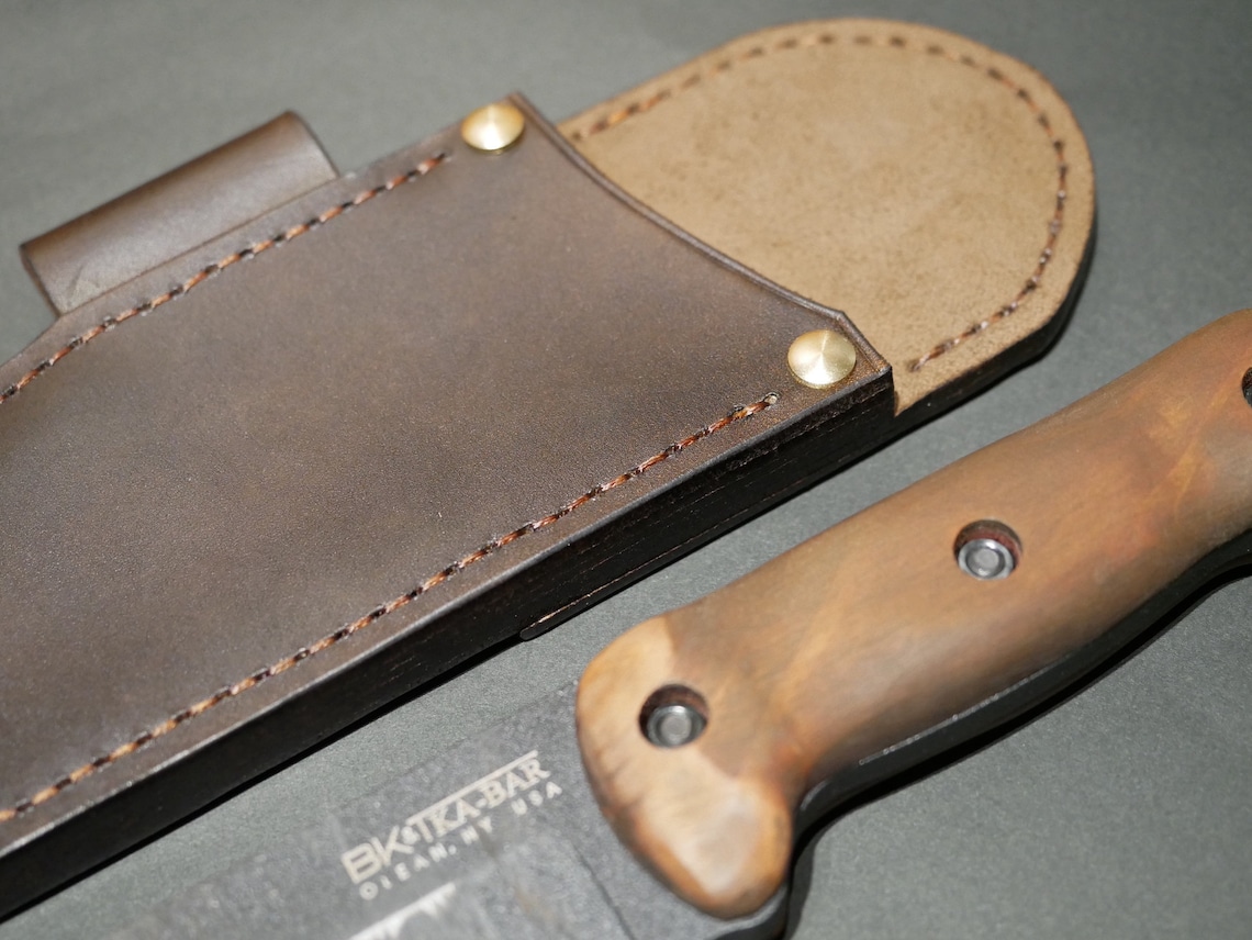 Bushcraft Leather Sheath for KA-BAR BK2, Dark Brown - Etsy