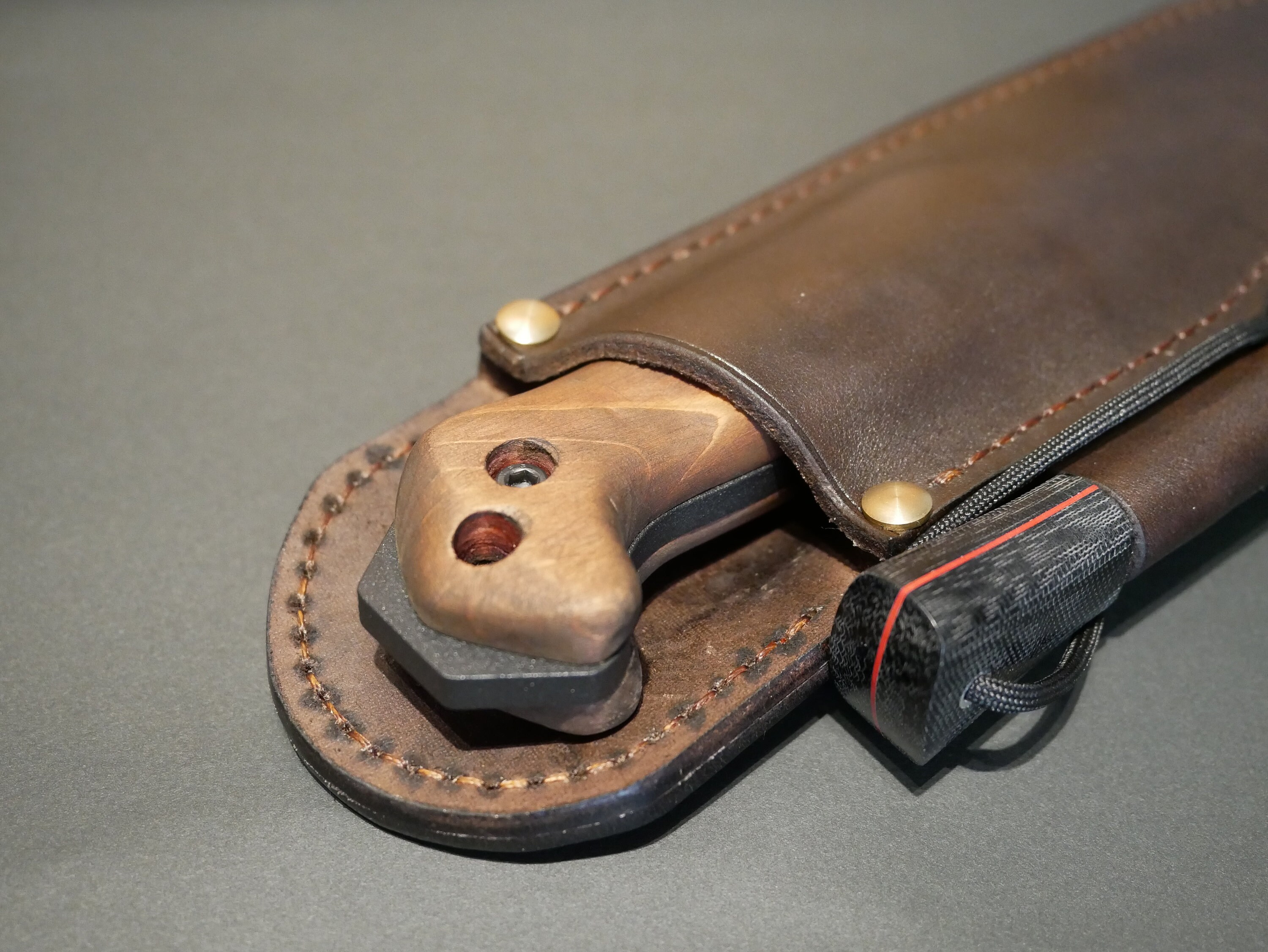 Bushcraft Leather Sheath for KA-BAR BK2, Dark Brown - Etsy