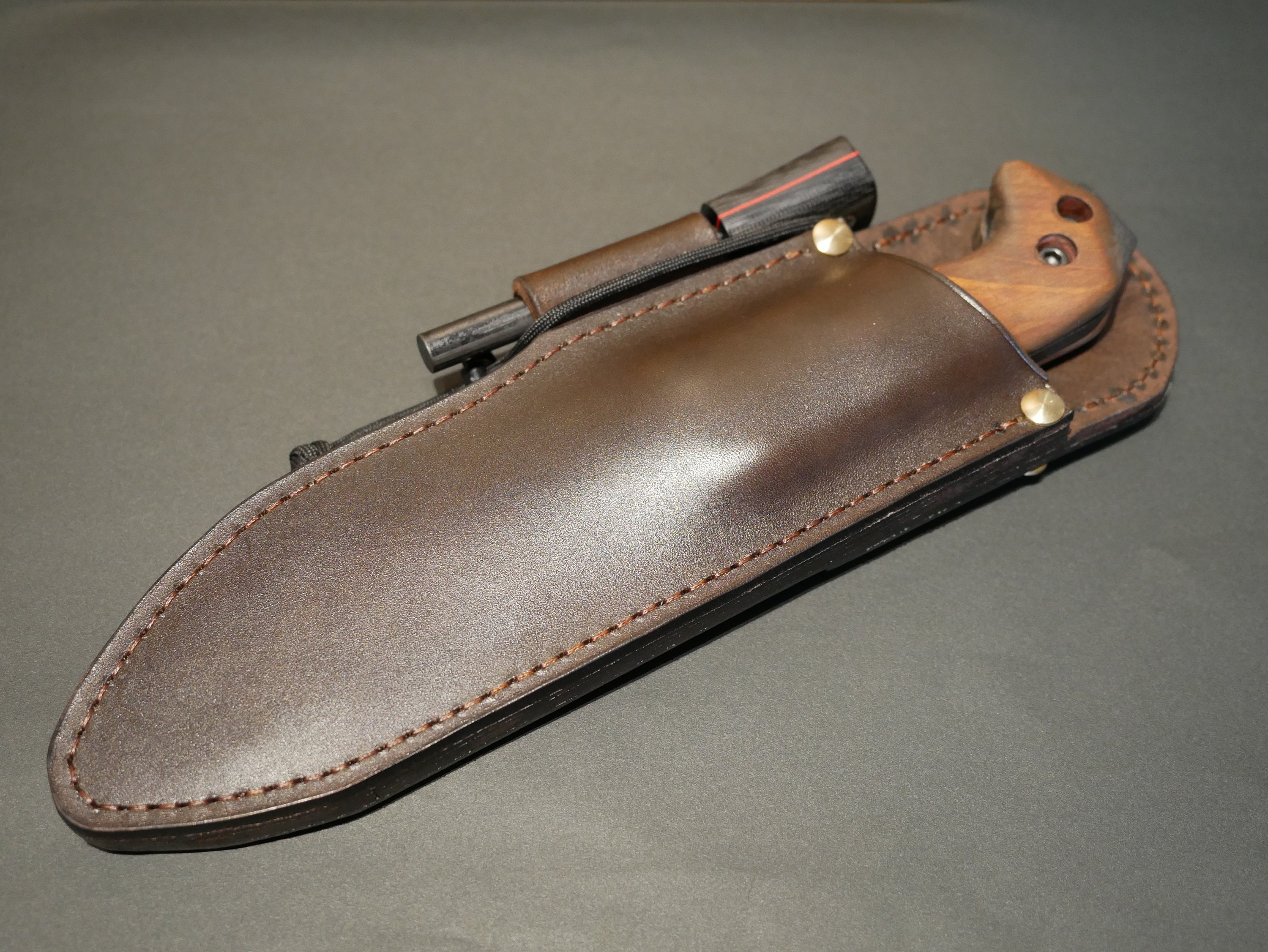 Bushcraft Leather Sheath for KA-BAR BK2, Dark Brown - Etsy