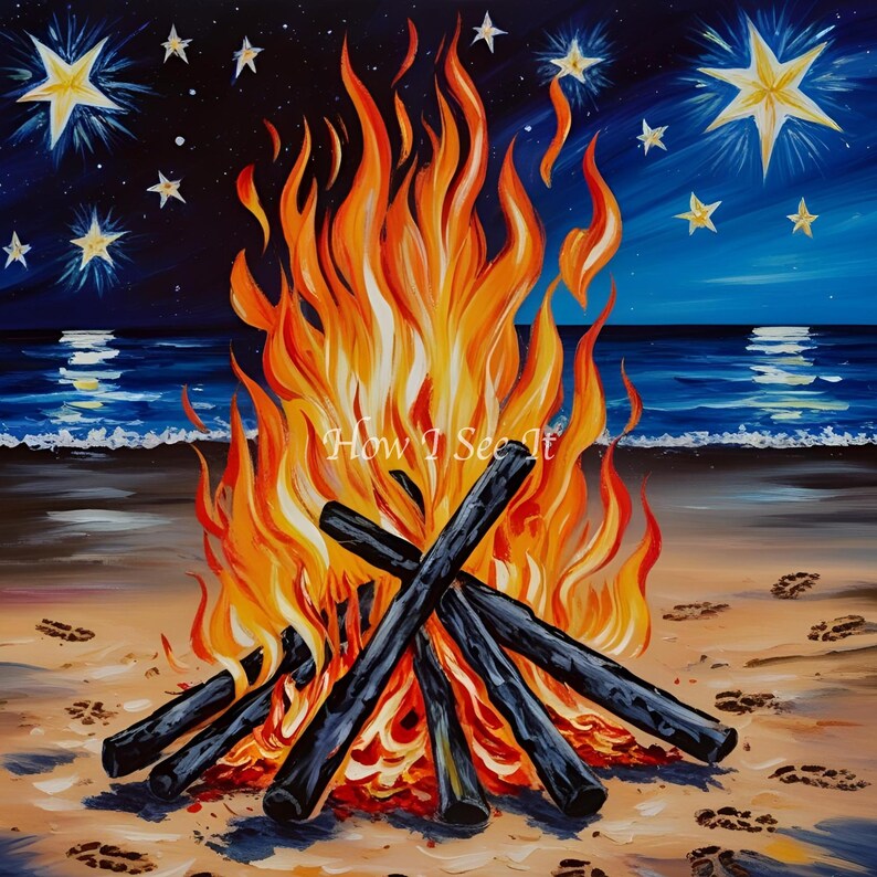 Campfire on Beach Wreath Sign - Etsy