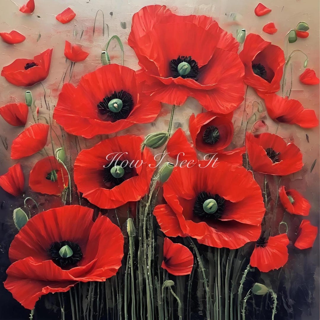 Red Poppy Decor Wreath Sign - Etsy
