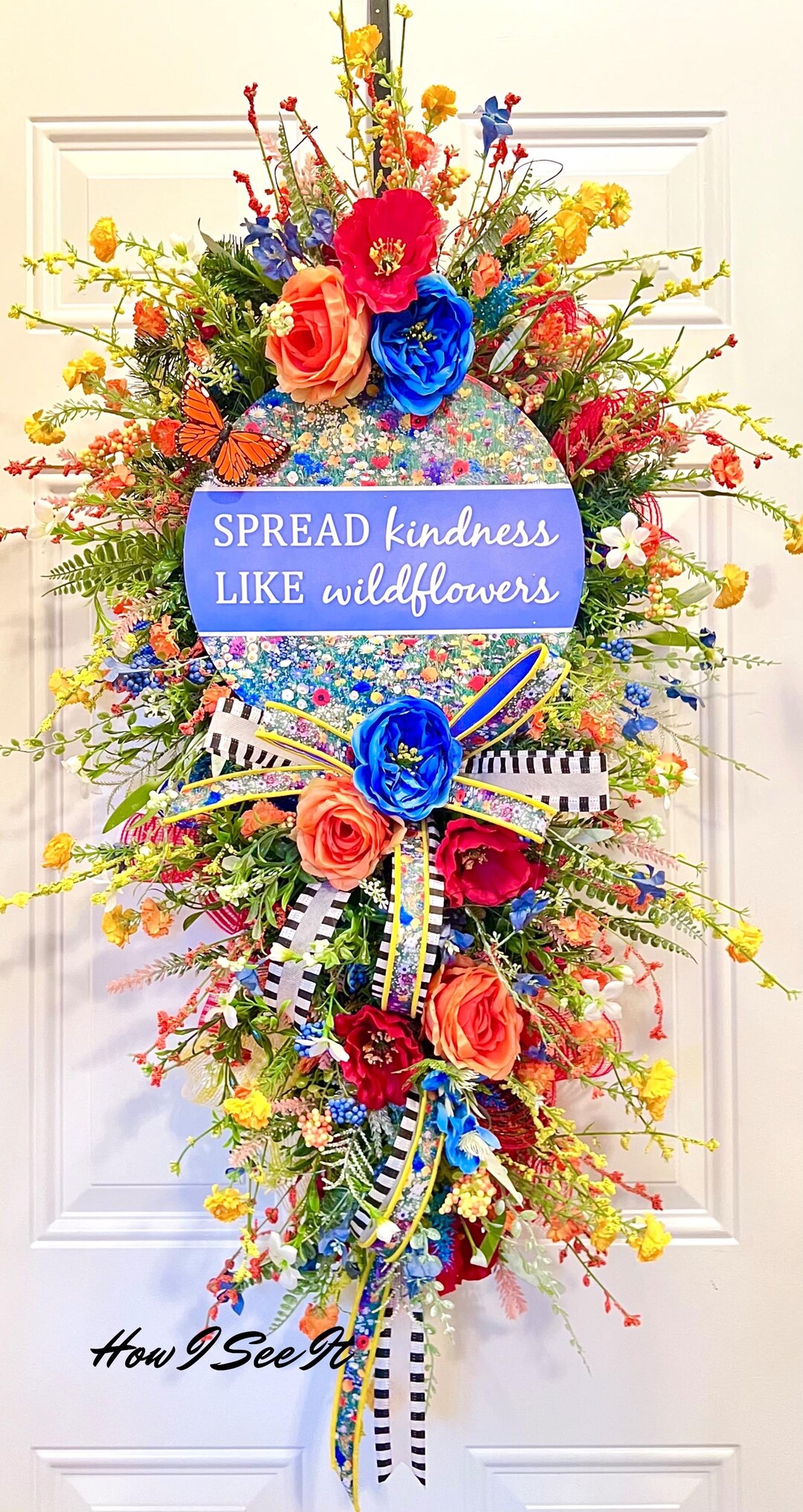 Wildflower Kindness Everyday Bright Large Decor Wreath - Etsy