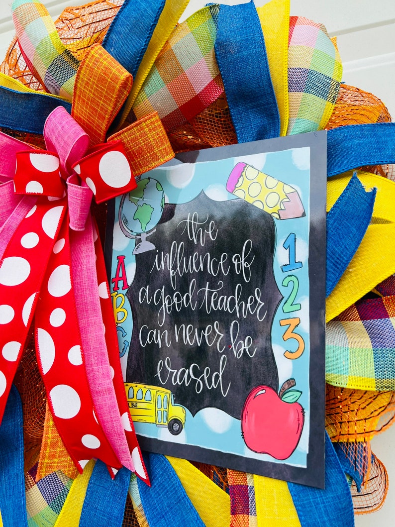 Teacher School Classroom Decor Mesh Wreath - Etsy