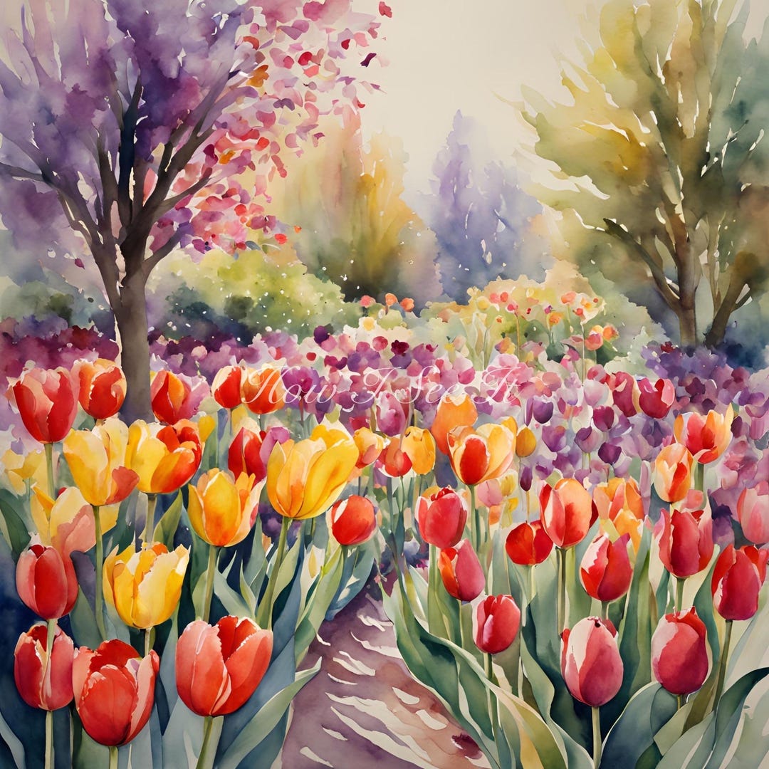 Tulip Field Wreath Sign - Etsy