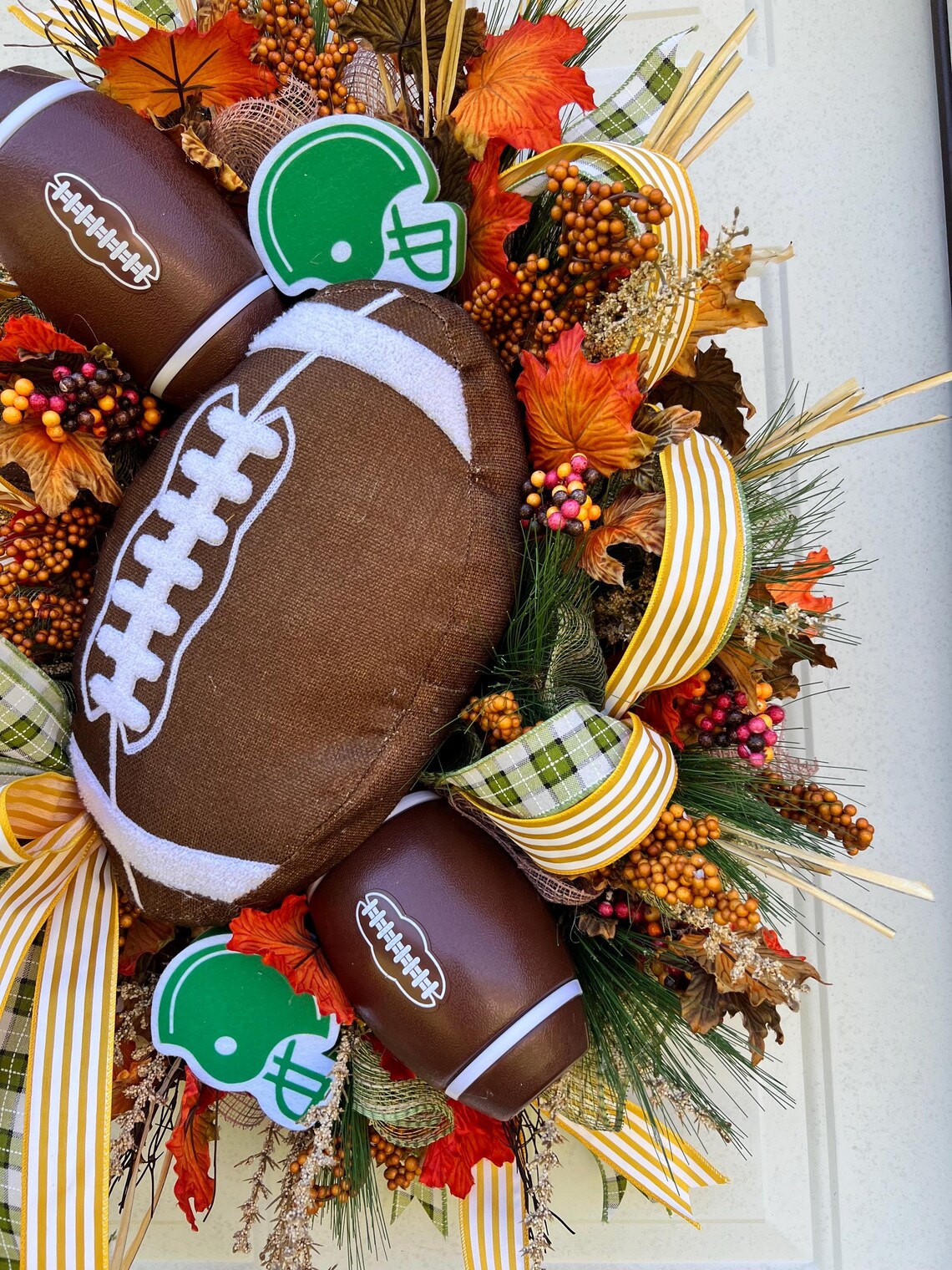 Football Party Team Season Fall Large Autumn Door Wreath Swag - Etsy