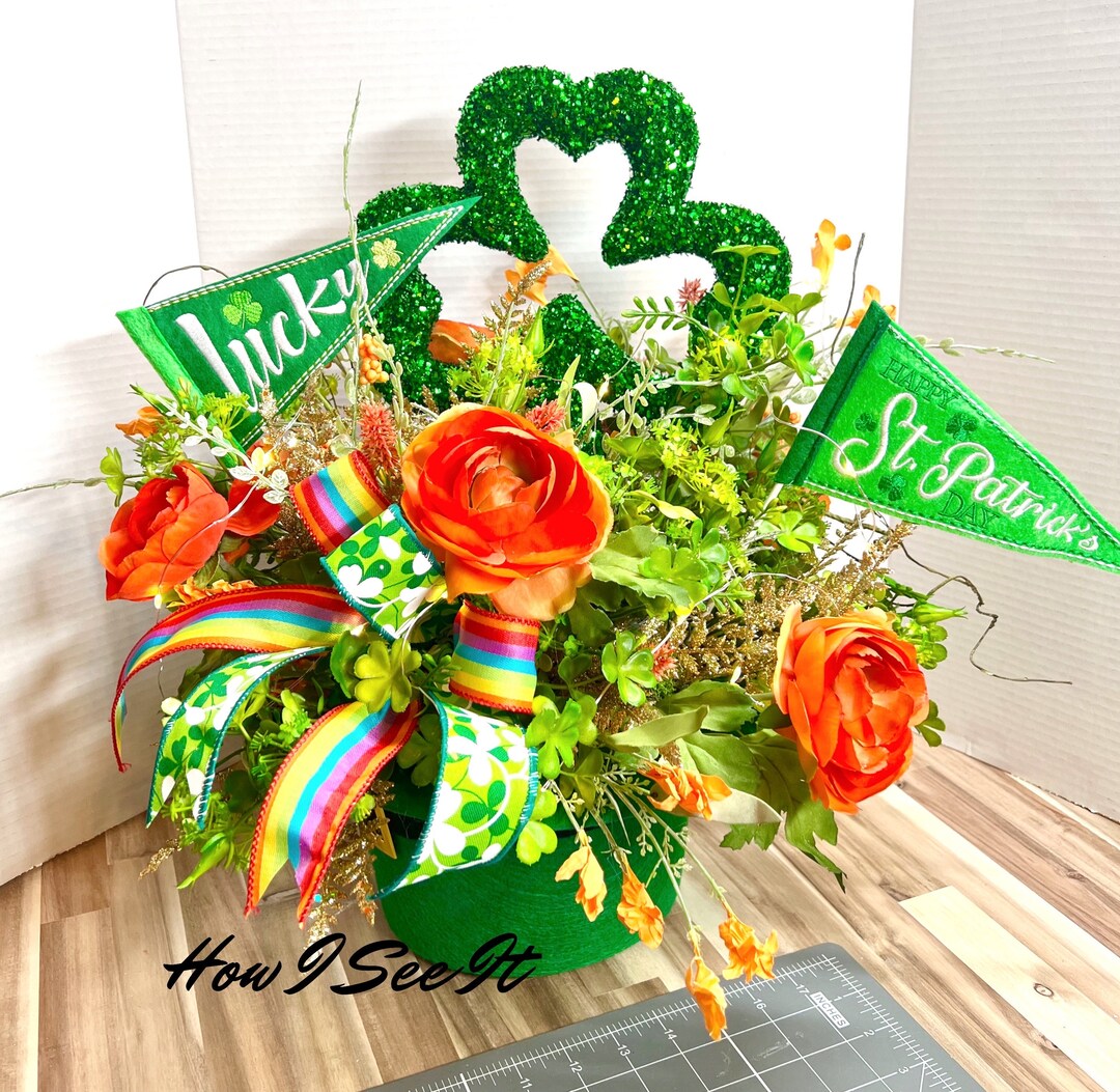 St. Patricks Day Lucky Irish Flower Arrangement - Etsy