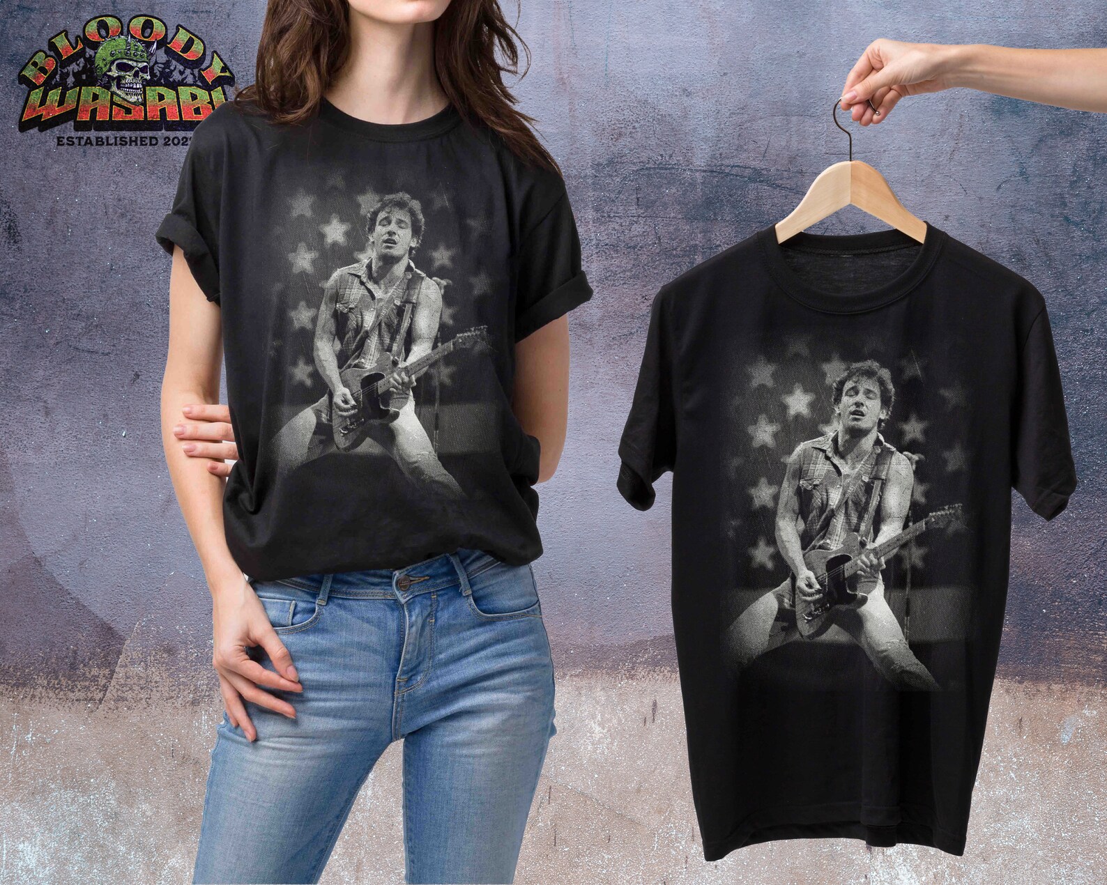 Bruce Springsteen Dark Black Shirt - Bruce Springsteen Inspired Vintage ...