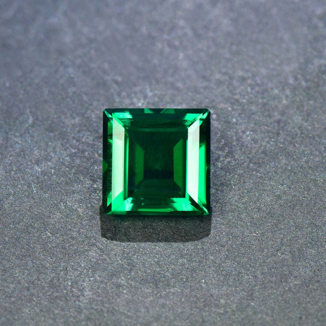 Lab Created Zambia Emerald Loose Stone,faceted Square Shape Gemstone ...