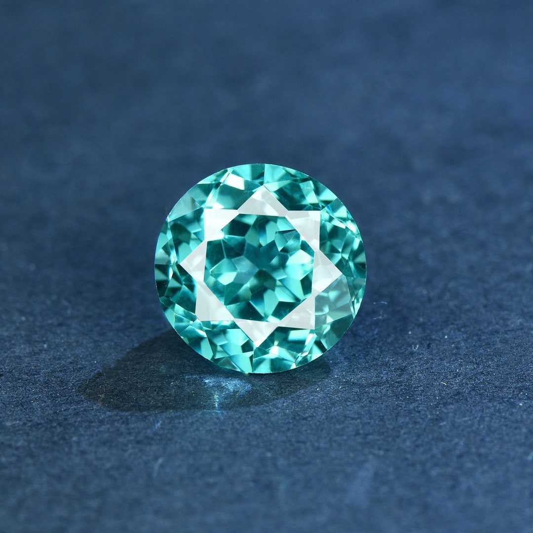 Round Shape Sparkle Paraiba Tourmaline Loose Stone,faceted Lab Created ...