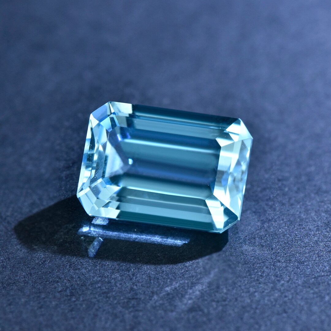 Sky Blue Topaz Loose Stone Faceted Emerald Cut Natural Blue Gemstone ...