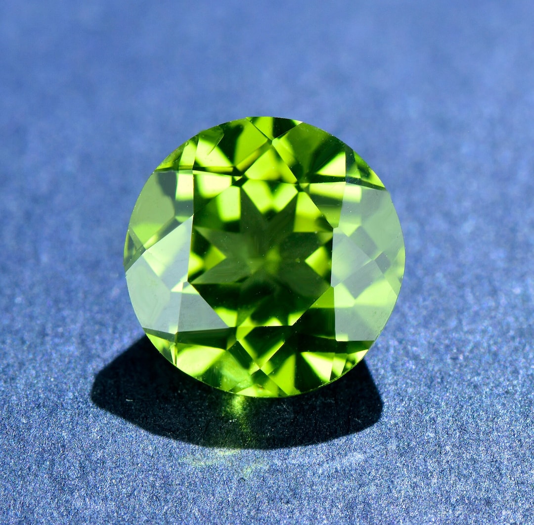 Natural Peridot Loose Stone, Round Shape Faceted Green Gemstone for ...