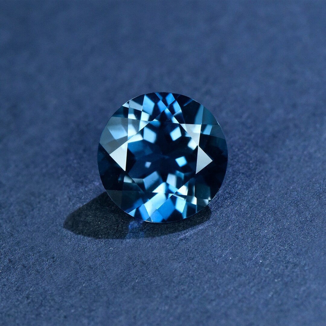 Natural London Blue Round Topaz Loose Stonefaceted Gemstone - Etsy