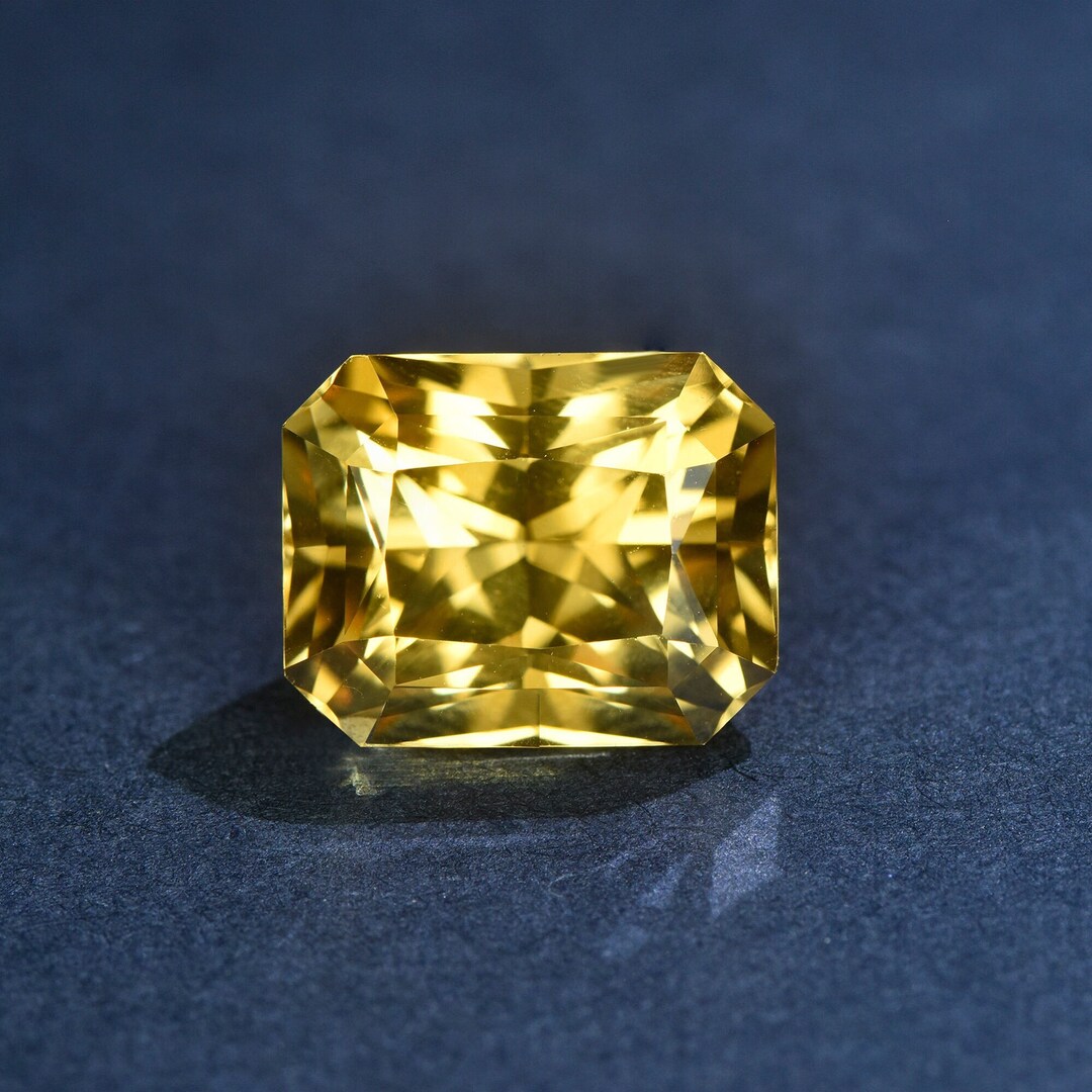 Unique Radiant Cut Citrine Loose Stone,faceted Yellow Crystal Loose ...