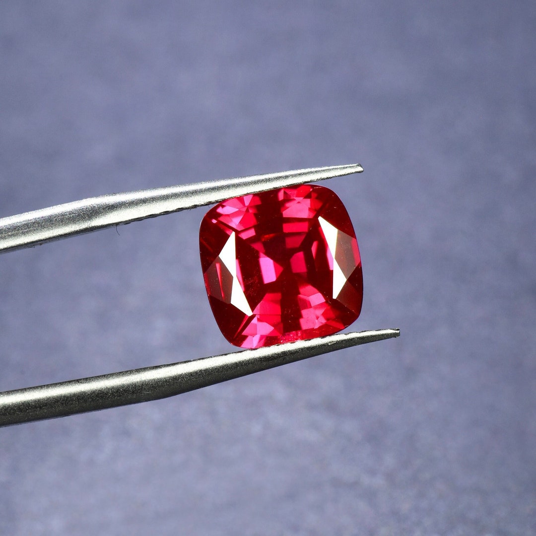 Pigeon Blood Red Ruby Loose Stone,lab Created Faceted Cushion Cut ...