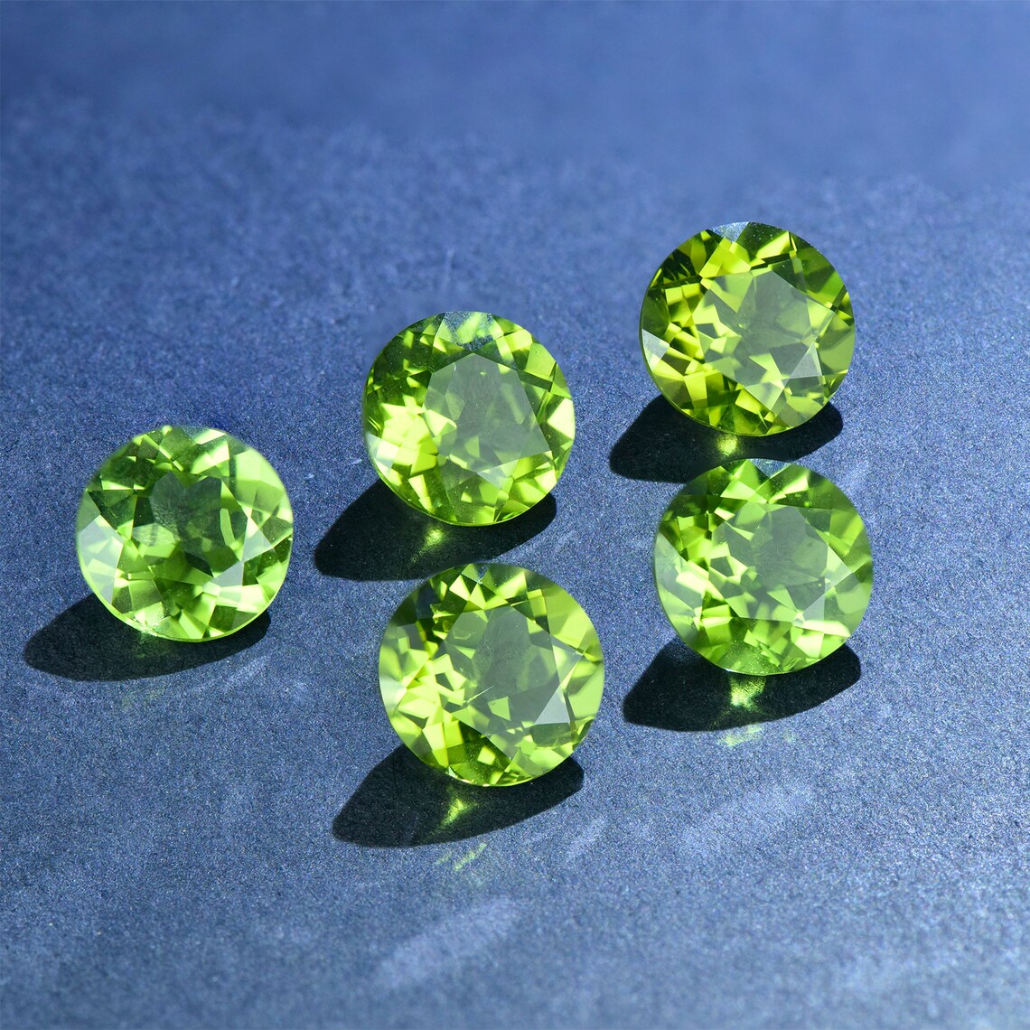 Natural Peridot Loose Stone, Round Shape Faceted Green Gemstone for ...