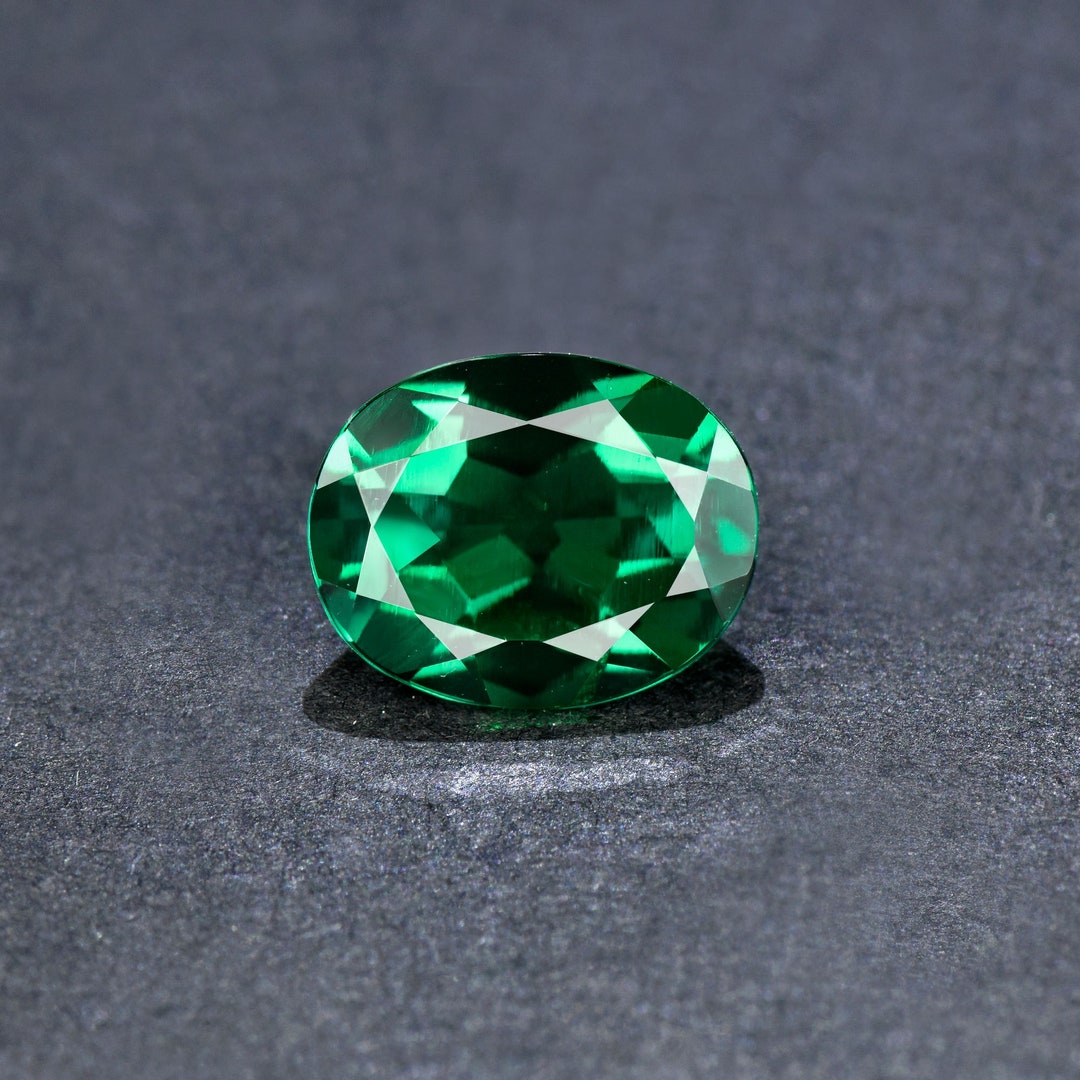 Zambia Emerald Loose Stone,faceted Lab Created Oval Shape Gemstone ...