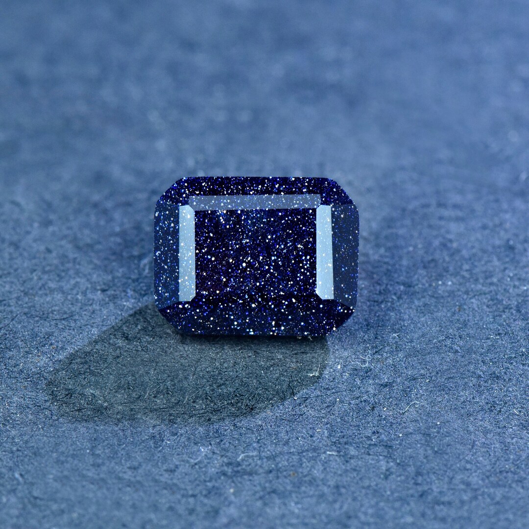 Blue Sandstone Loose Stone,faceted Emerald Cut Gemstone Loose - Etsy