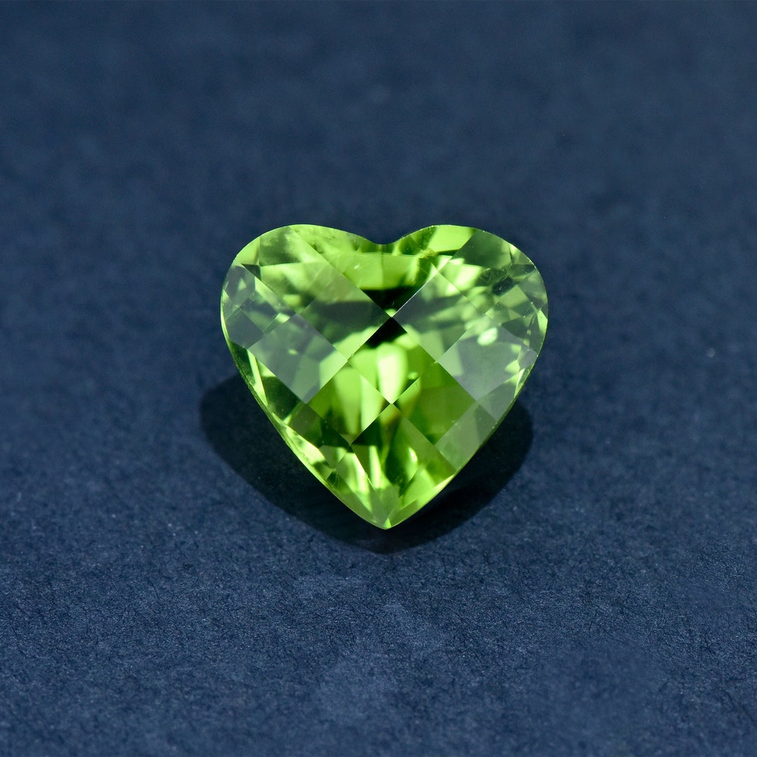 Natural Peridot Loose Stone,heart Shape Faceted Green Gemstone for ...