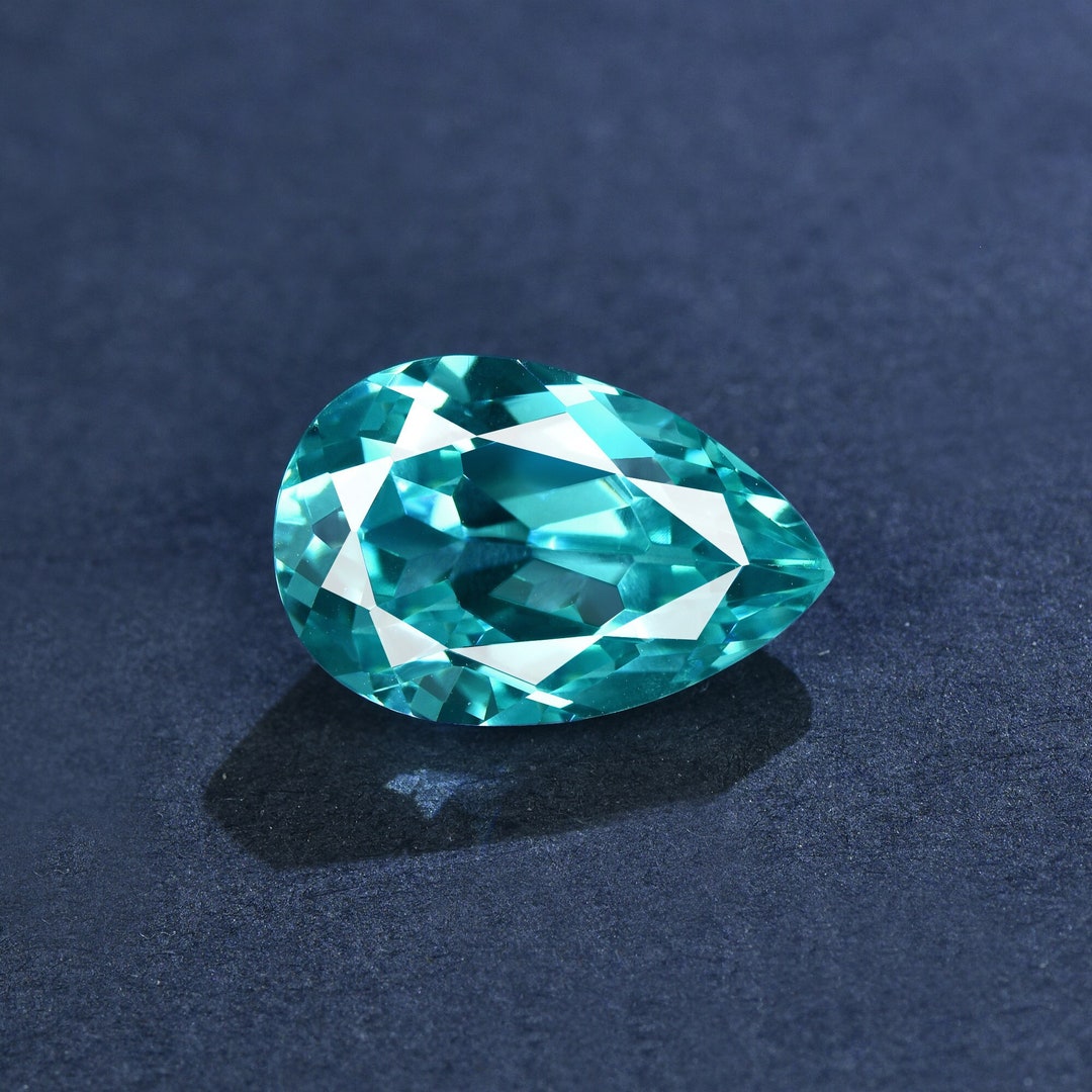 Sparkle Pear Shape Paraiba Tourmaline Loose Stone,faceted Lab Created ...