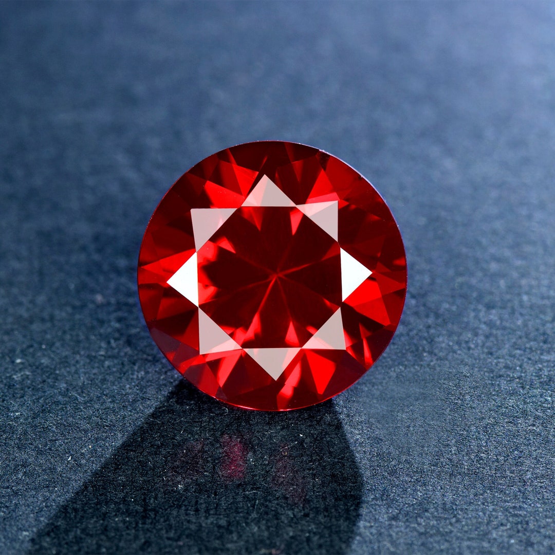 Pigeon Blood Red Ruby Loose Stone,lab Created Faceted Round Shape ...