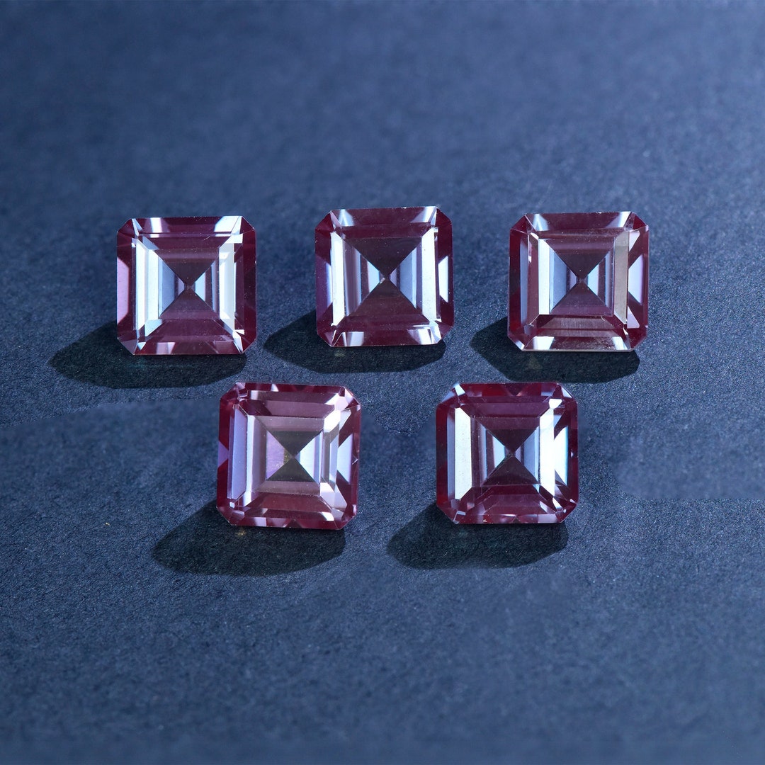 Lab Creation Alexandrite Loose Stone, Asscher Cut Faceted Multi Color ...