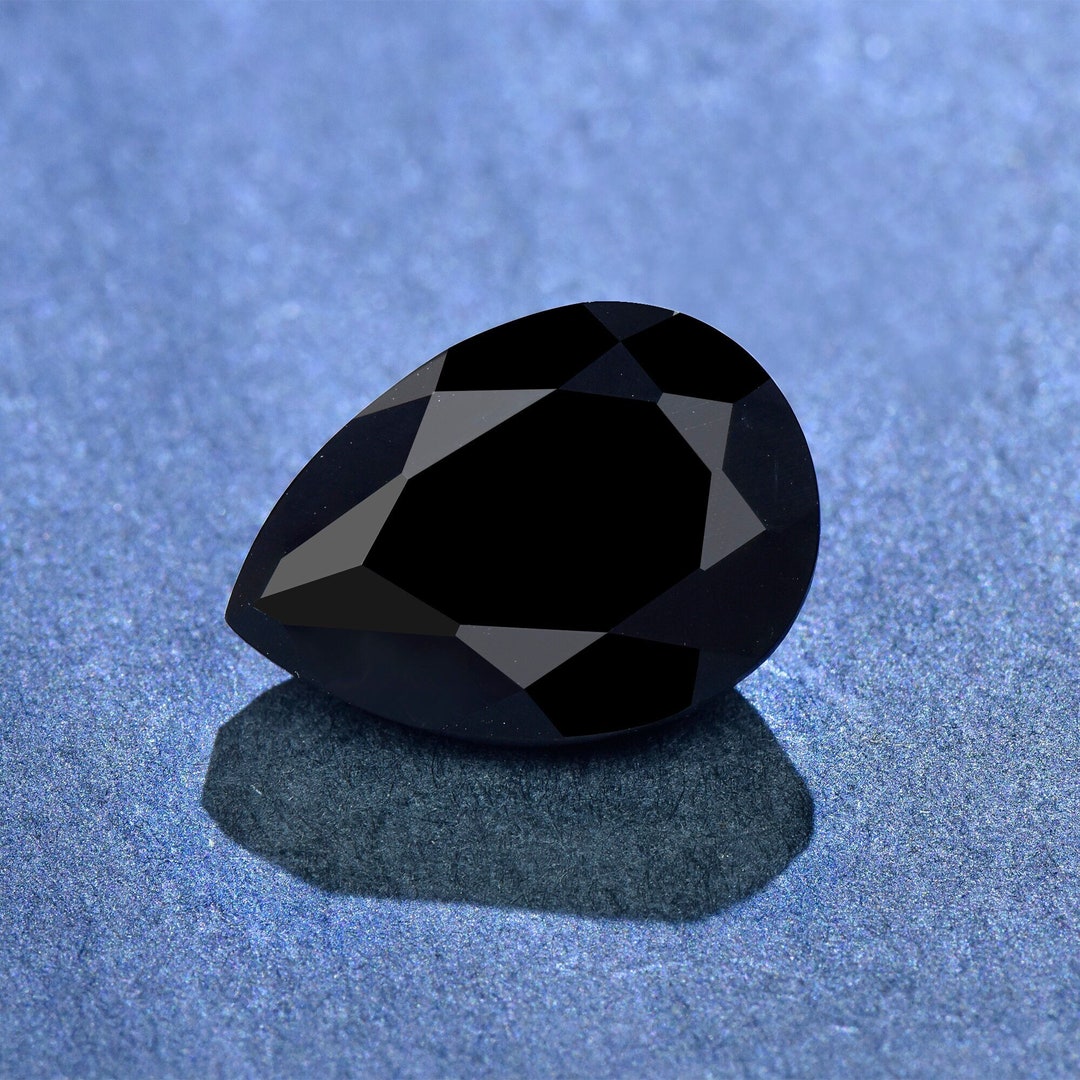 Natural Black Onyx Loose Stone,pear Shape Faceted Gemstone Loose - Etsy
