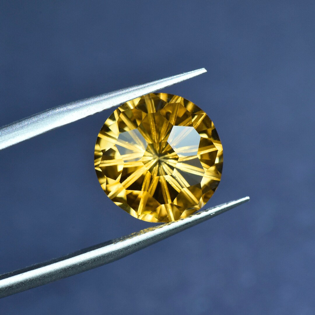 Round Shape Citrine Loose Stone,natural Faceted Yellow Crystal，loose ...