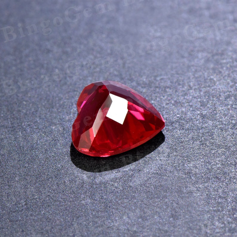 Pigeon Blood Red Ruby Loose Stone,lab Created Faceted Heart Shape ...