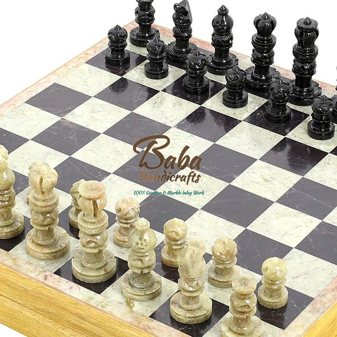 Marble Stone Chess Set Fine Game Board Soapstone Chess Pieces - Etsy UK