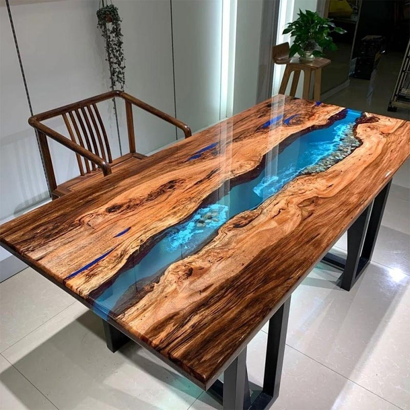 Live Edge Resin River Desk - Etsy UK