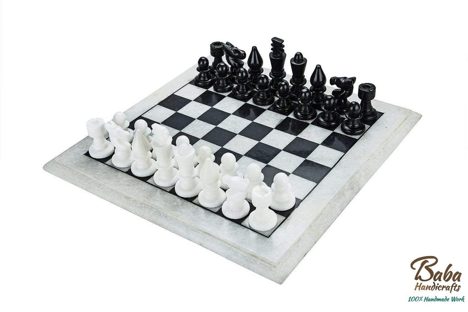 Marble Stone Chess Set Fine Game Board Soapstone Chess Pieces Hand ...