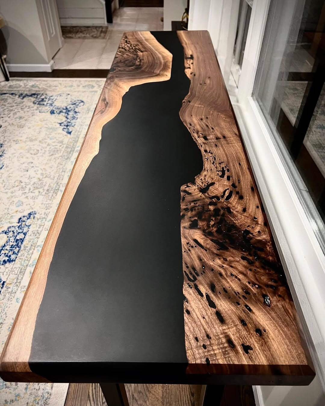 Handmade Acacia Wood Epoxy River Table Top: Custom Live Edge Dining ...
