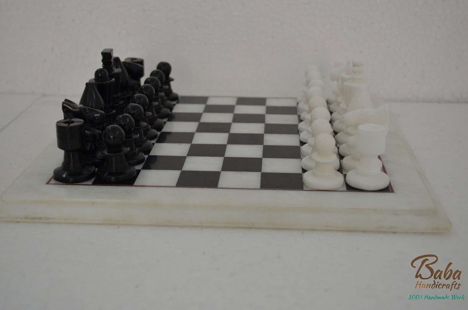 Marble Stone Chess Set Fine Game Board Soapstone Chess Pieces Hand ...