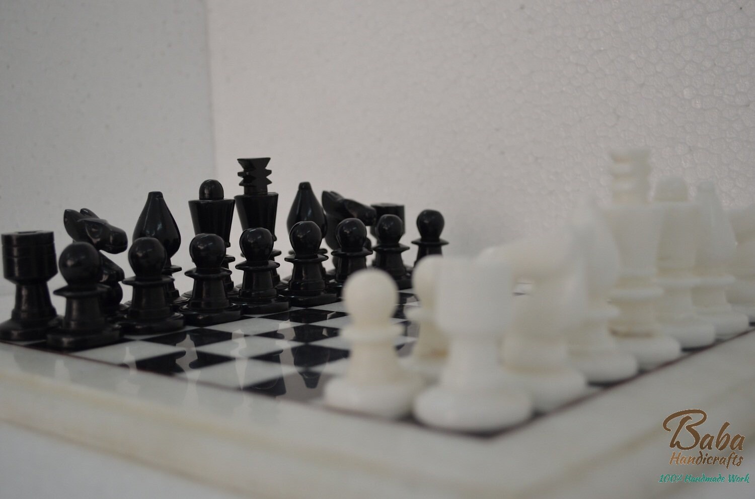 Marble Stone Chess Set Fine Game Board Soapstone Chess Pieces Hand ...