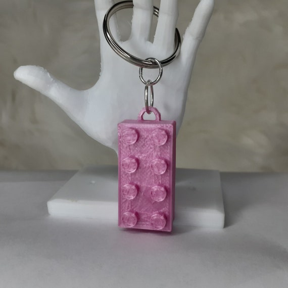 Pink Pearl Lego Keychain 3D Printed Stainless Steel - Etsy