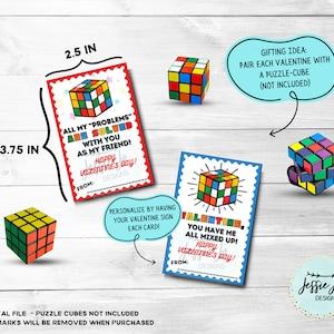 Printable Cube ‘classic Colors’ Valentine - Puzzle Cube Valentine - Etsy