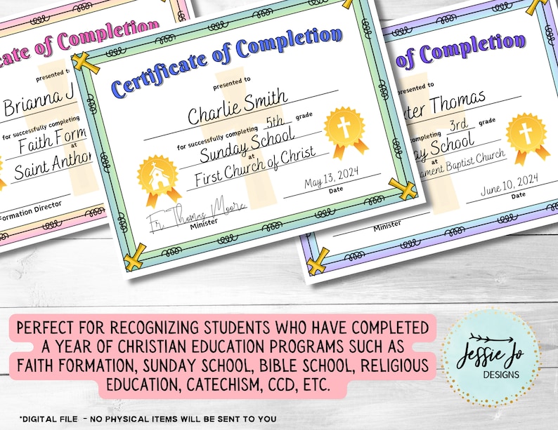 Editable Sunday School Award Certificate Template (canva) - Etsy