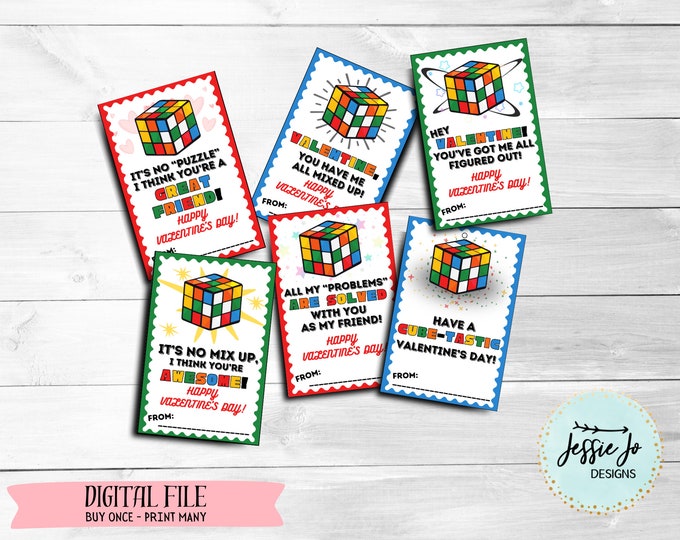 Valentine's Day Rubix Cube Themed - Gift Tag - Etsy