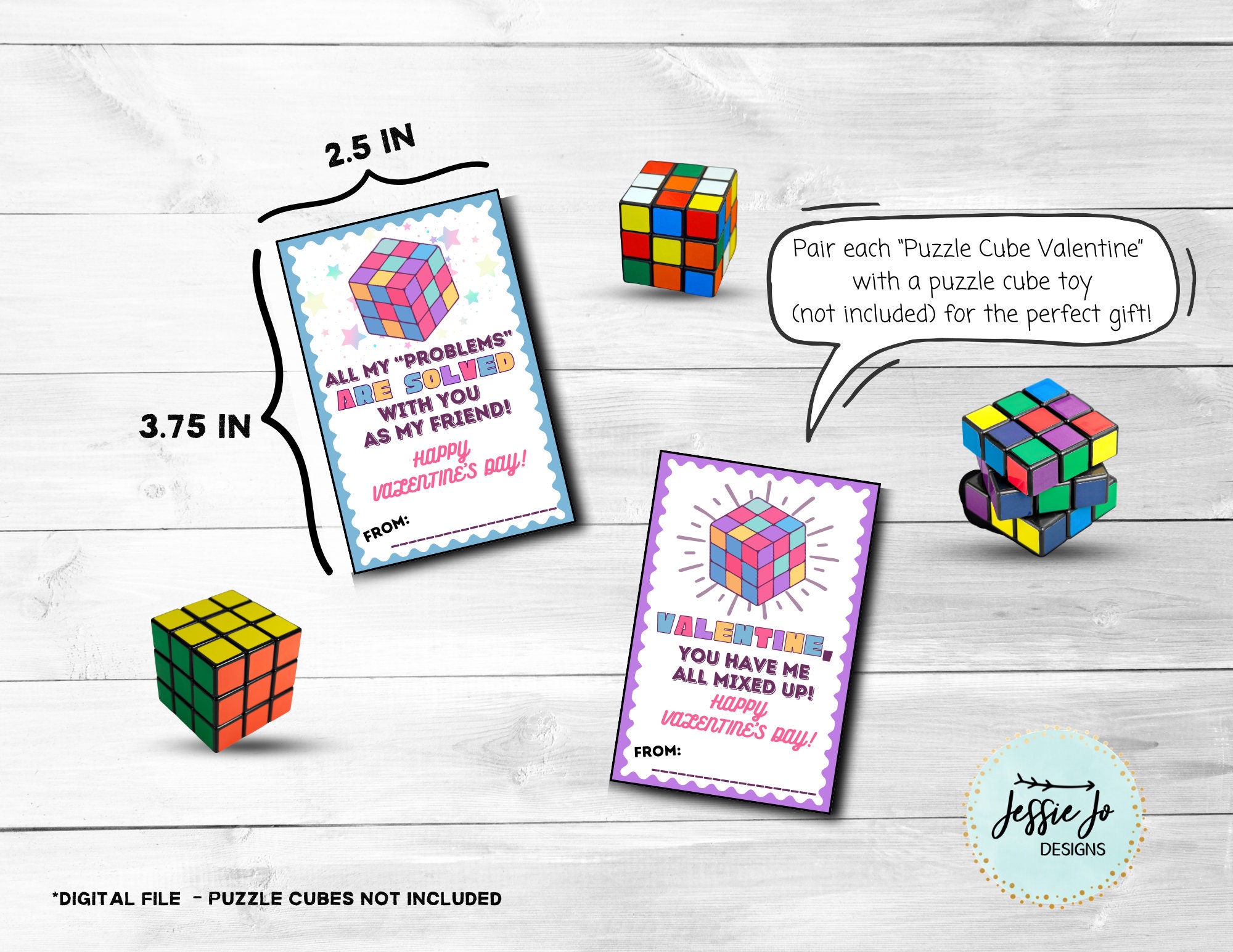 Printable Cube Valentine - Puzzle Cube Valentine - Etsy