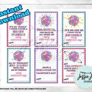 Printable Cube Valentine - Puzzle Cube Valentine - Etsy