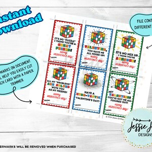 Printable Cube ‘classic Colors’ Valentine - Puzzle Cube Valentine - Etsy