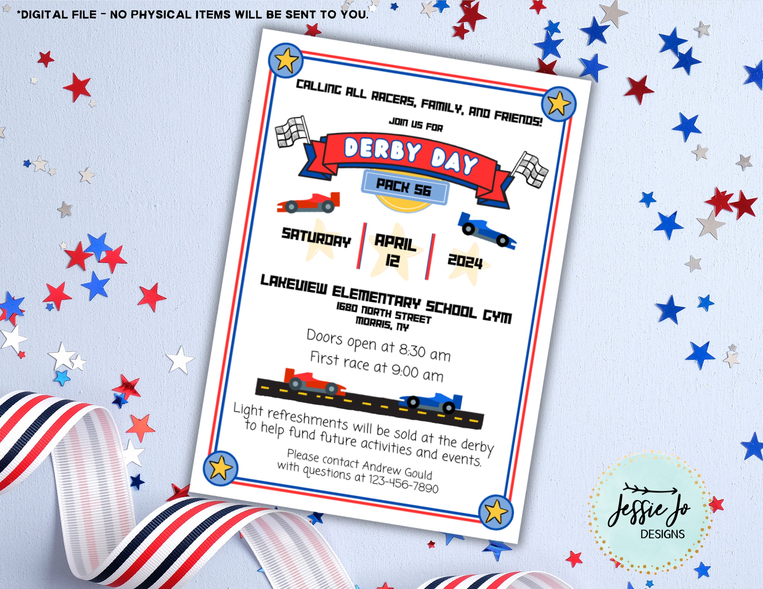 Derby Day Editable Invitation Template - Canva Template - Instant ...