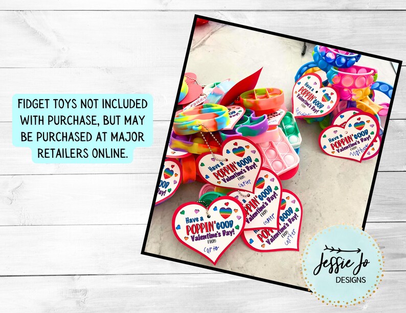 Printable Poppin' Heart Valentine Tag - Fidget Toy Tag - Etsy