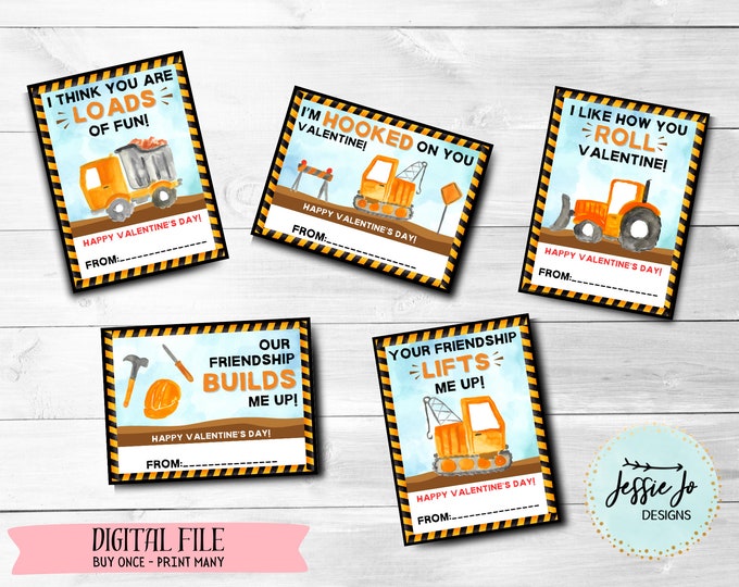 INSTANT DOWNLOAD Printable Dump Truck Valentines Oreo or Mini Donut ...