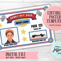 FULL BUNDLE Digital CANVA Templates - Pinewood Race Car Derby! Derby ...