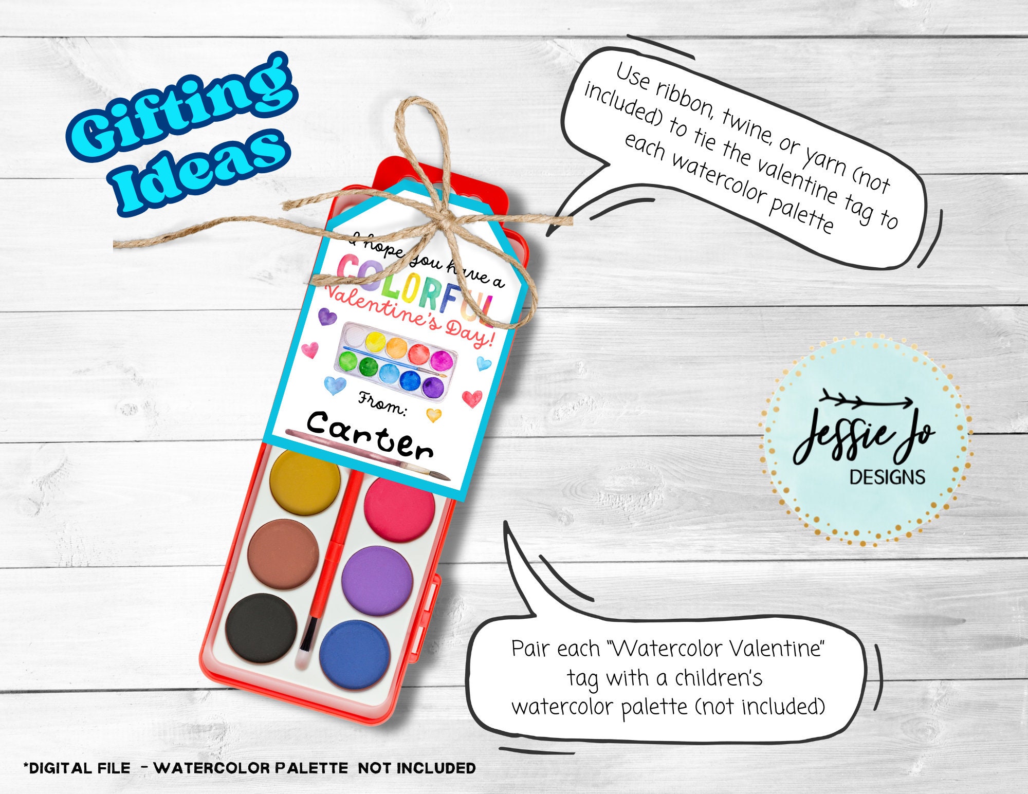 Printable Paint Valentine Tag Watercolor Paint Tag - Etsy