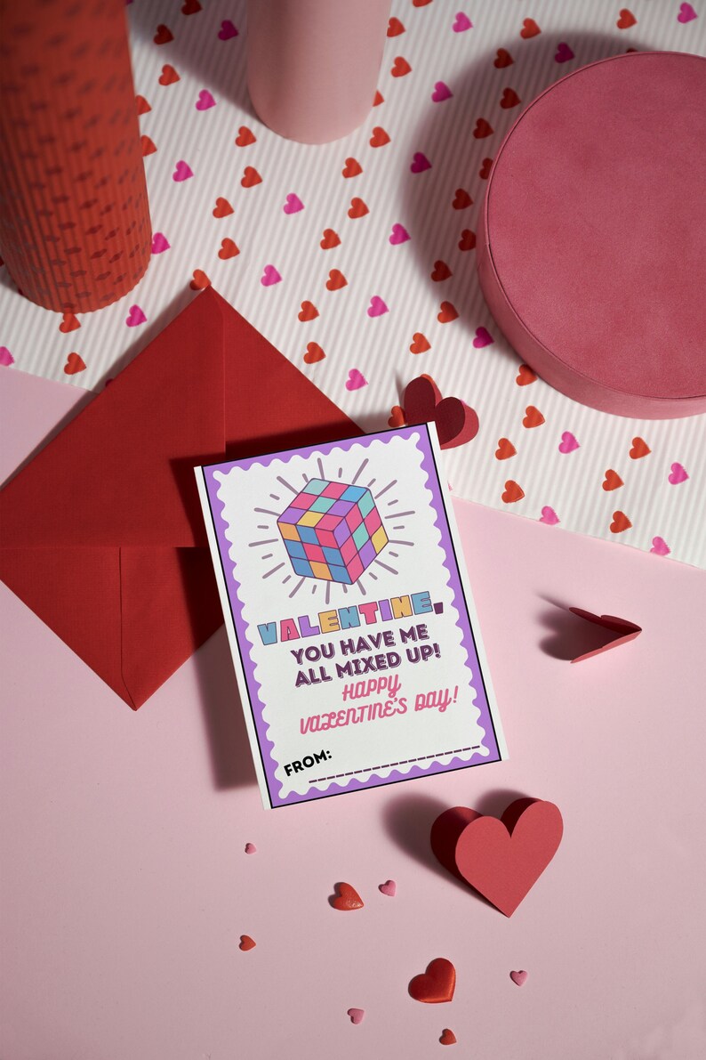 Printable Cube Valentine - Puzzle Cube Valentine - Etsy